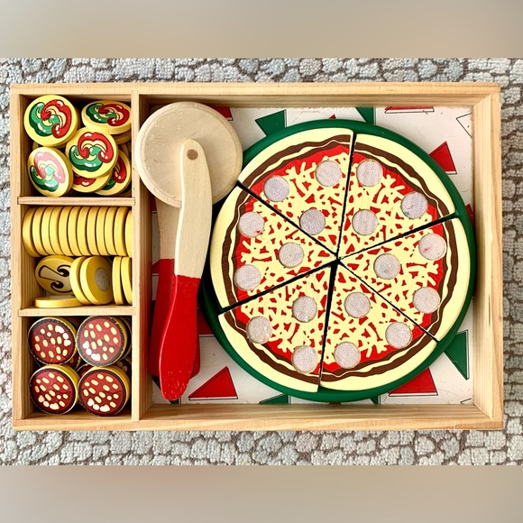 Melissa & Doug | Toys | Melissa Doug Wooden Pizza Party Set | Poshmark